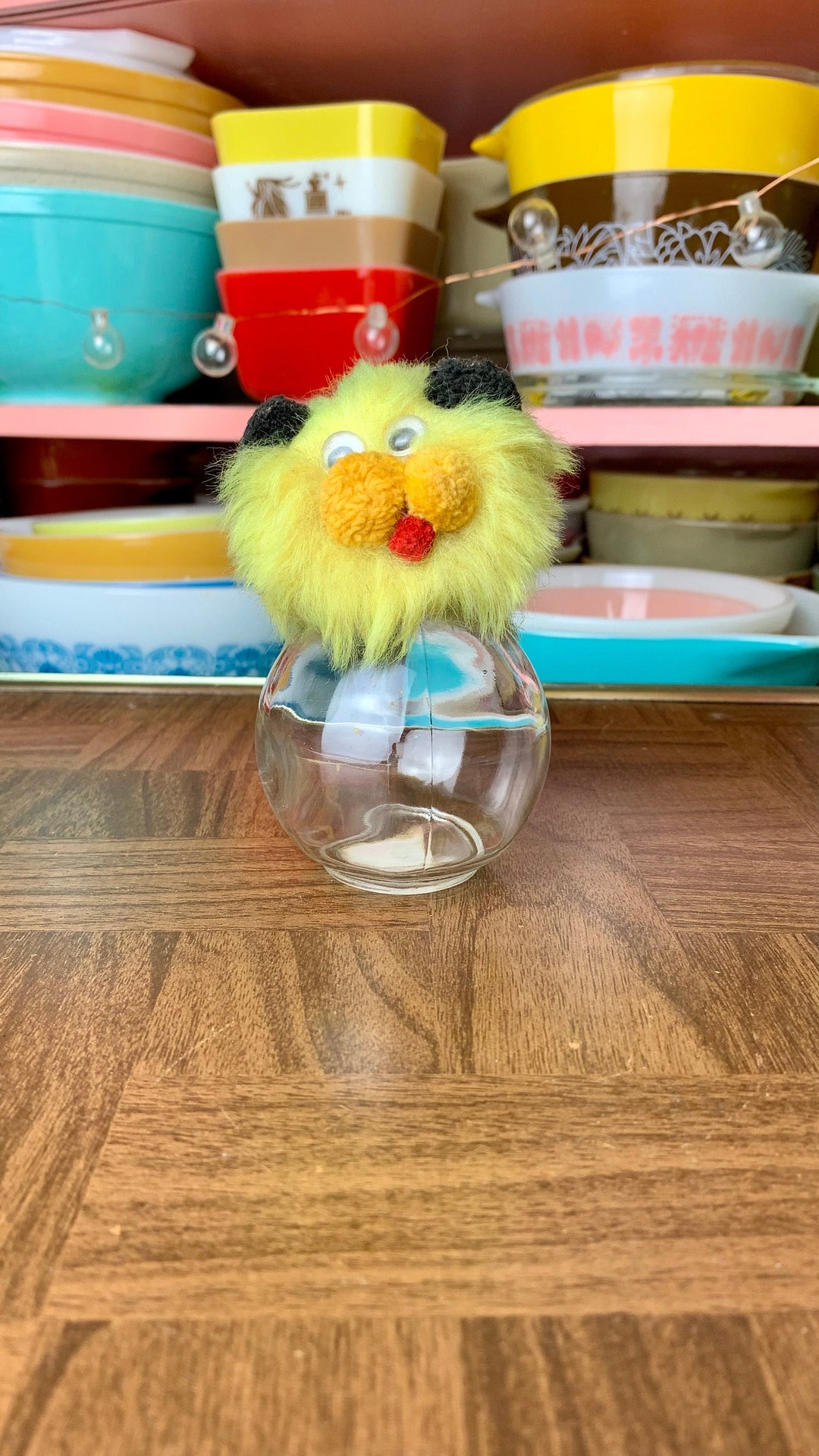 Vintage Giftique Glass Perfume Bottle With Fuzzy Googly Eyed Lion Top ...