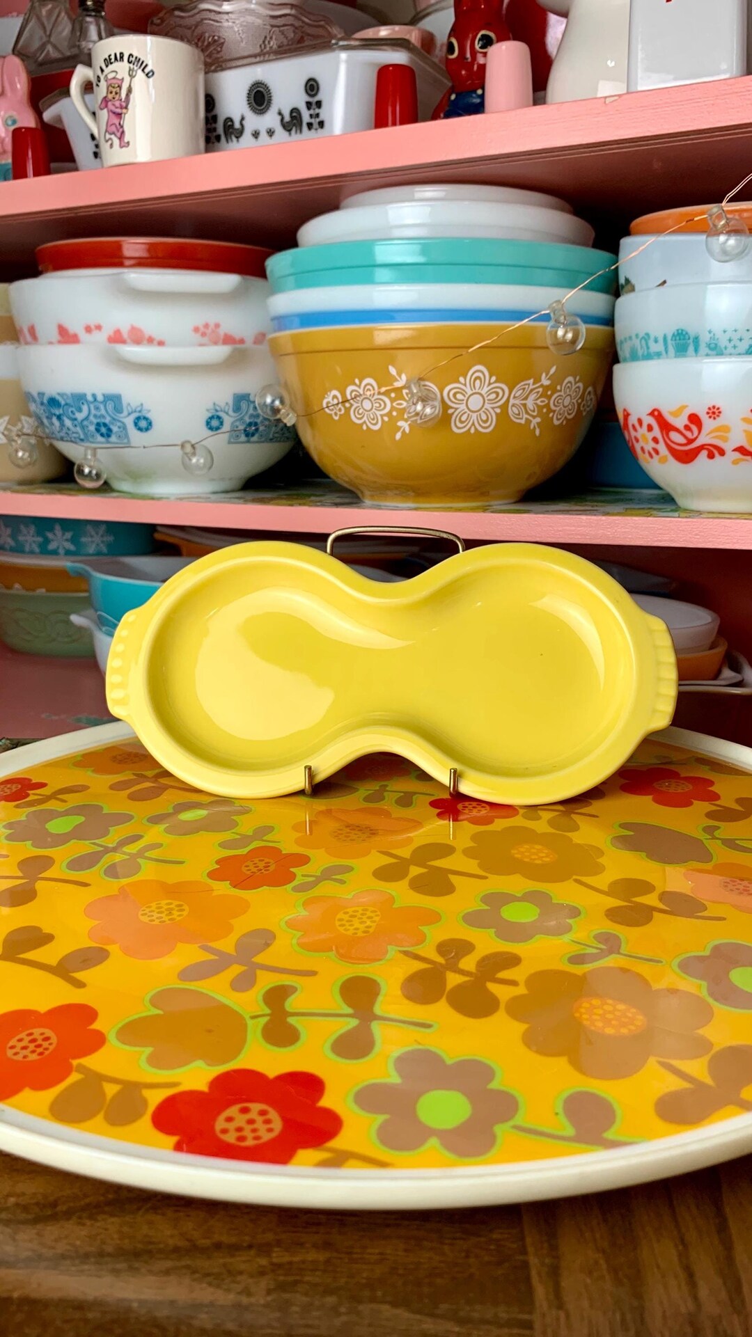 Yellow Ceramic Fiestaware Figure 8 Shaped Cream and Sugar Replacement ...