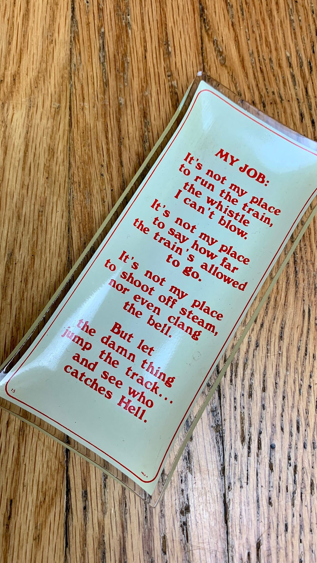 Vintage Houze Glass My Job Novelty Trinket Tray Bent Edge Ashtray 1970s ...