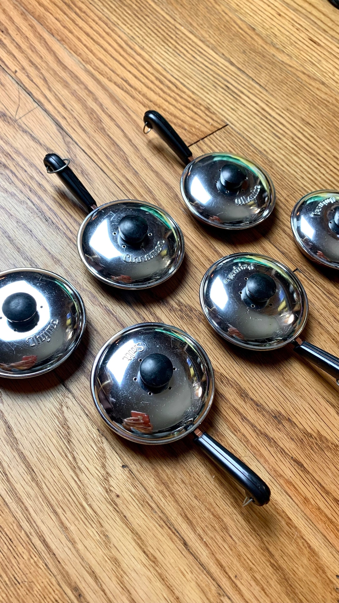 Vintage Brillium Mini Frying Pan Skillet Salt Pepper and Spices Plastic ...