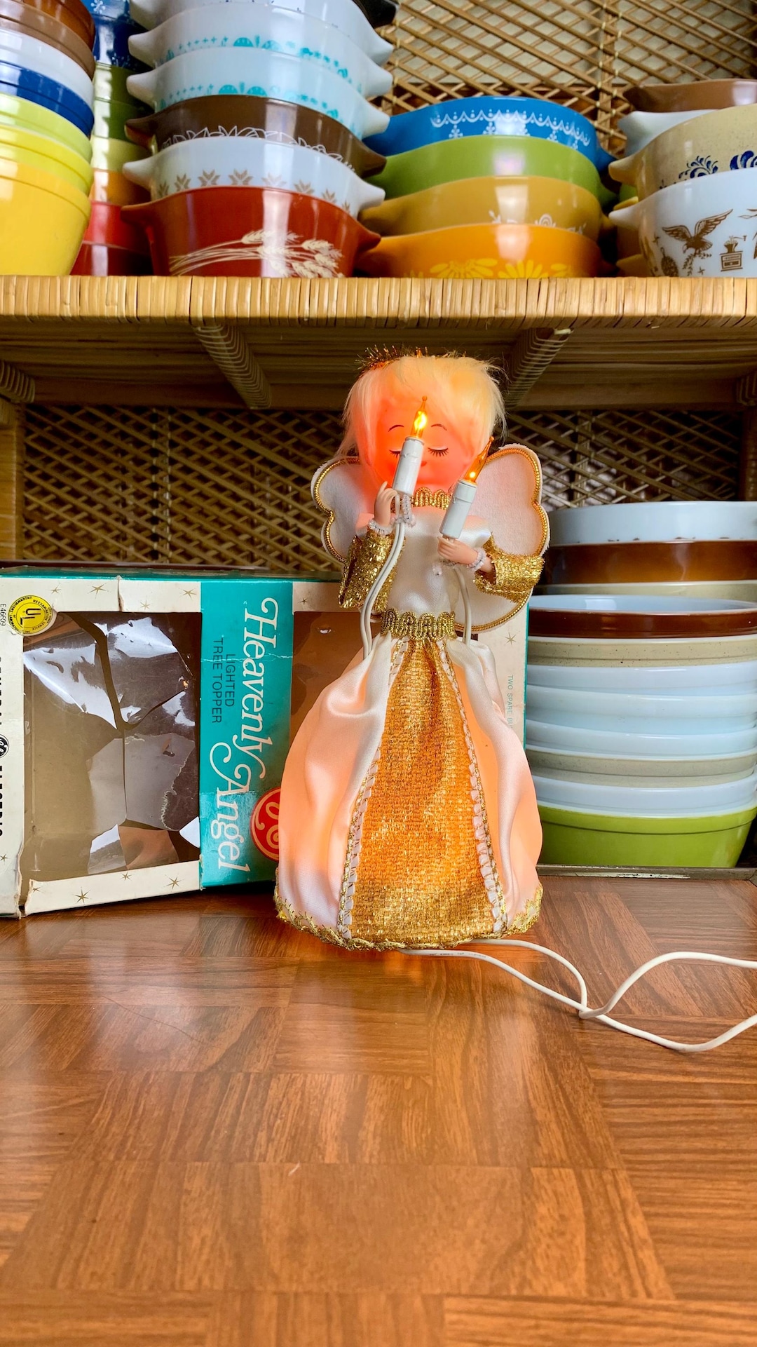 Vintage GE Heavenly Angel Light up Tree Topper With Original Box Cute ...