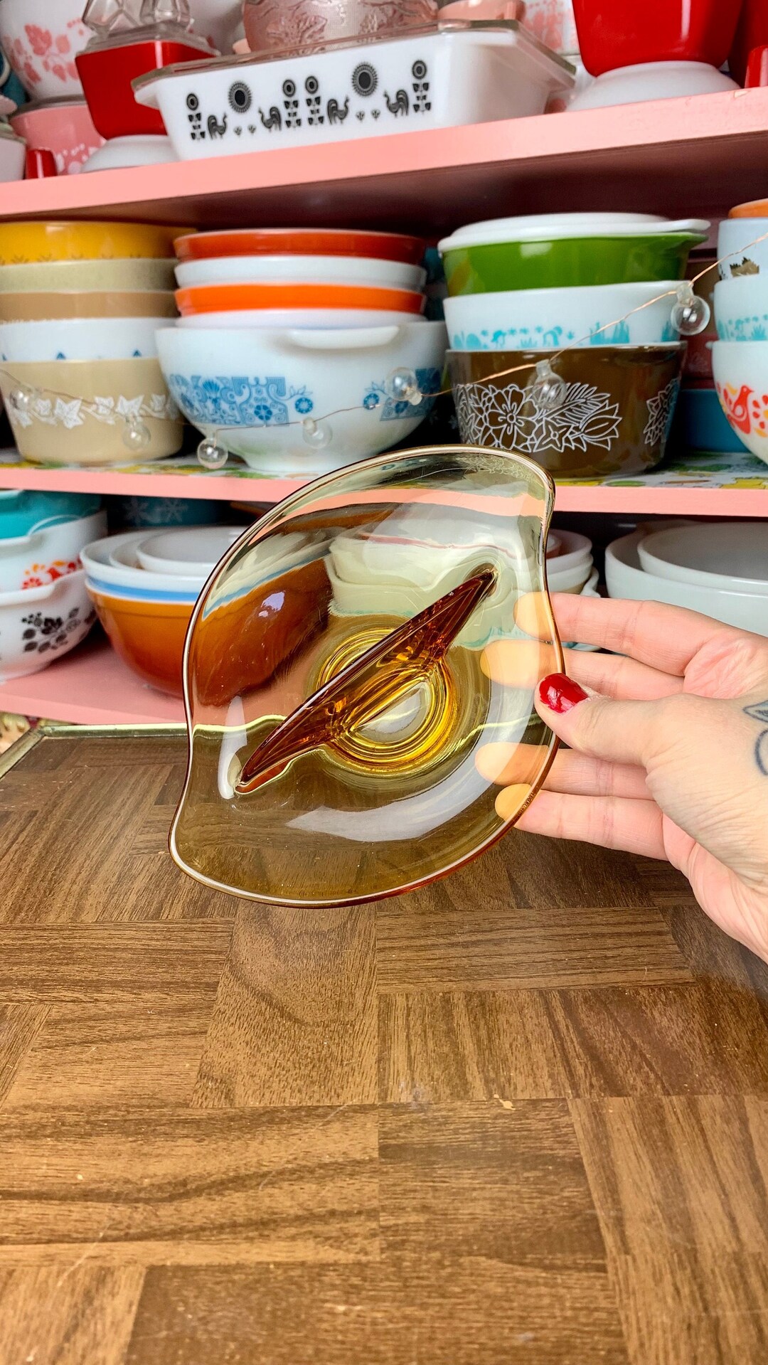 Vintage Amber Colored Viking Glass Divided Candy or Relish Dish 1960s ...