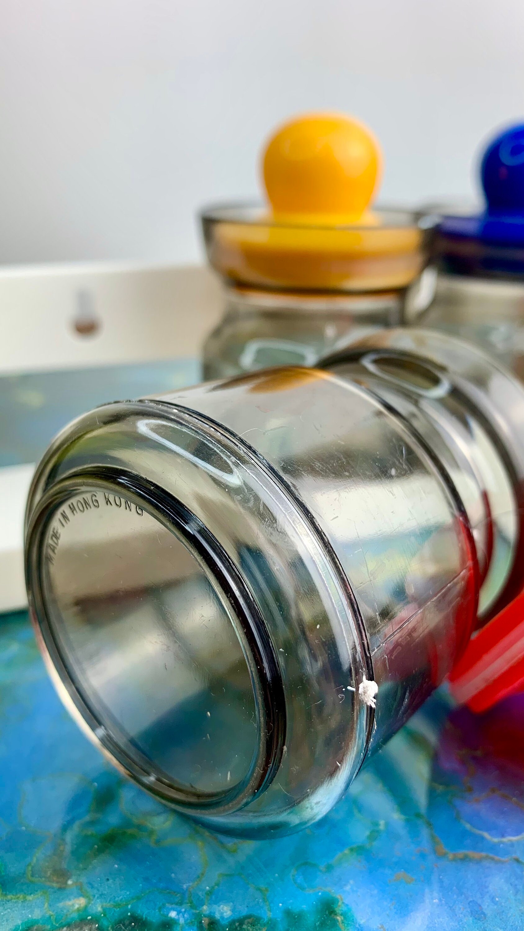 Vintage Plastic Storage Jar Set With Wall Hanging Rack Set of - Etsy