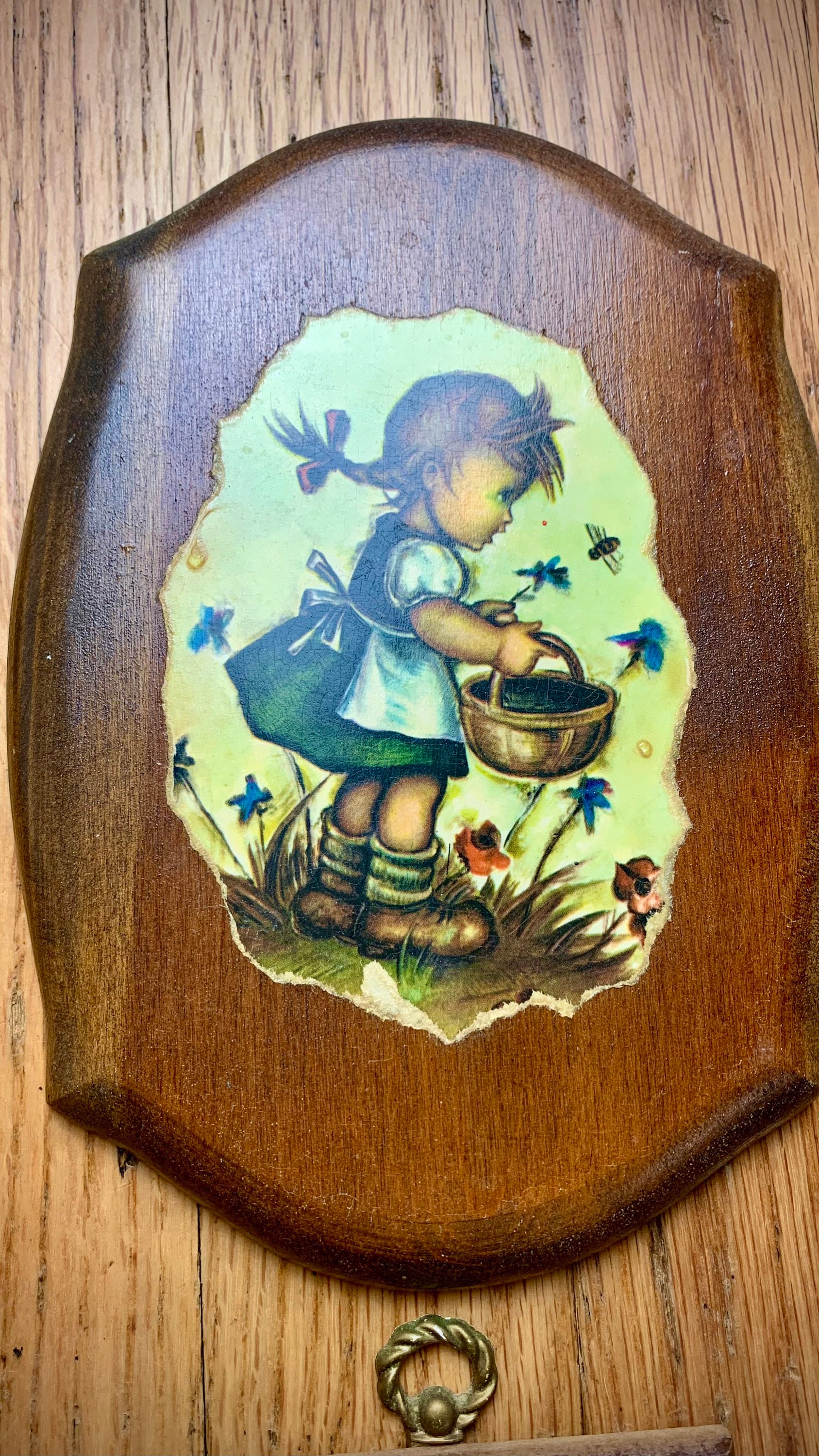 Vintage Wooden Hummel Boy and Girl Wall Hanging Plaques With Cute ...