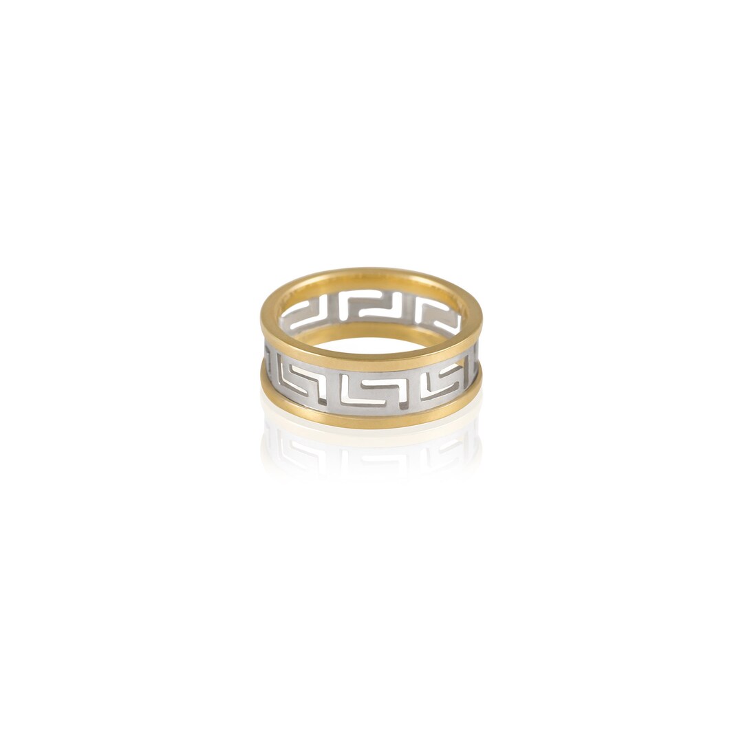 Gold Greek Key Wedding Band, 14k Gold, Whitegold, Meander Symbol, Greek ...