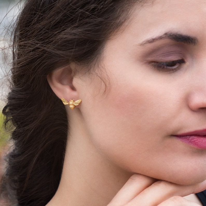 Minoan Honey Bee Stud Earrings ,ancient Bees ,cretan Earrings, Malia Bees, Bee Earrings, Ancient ...