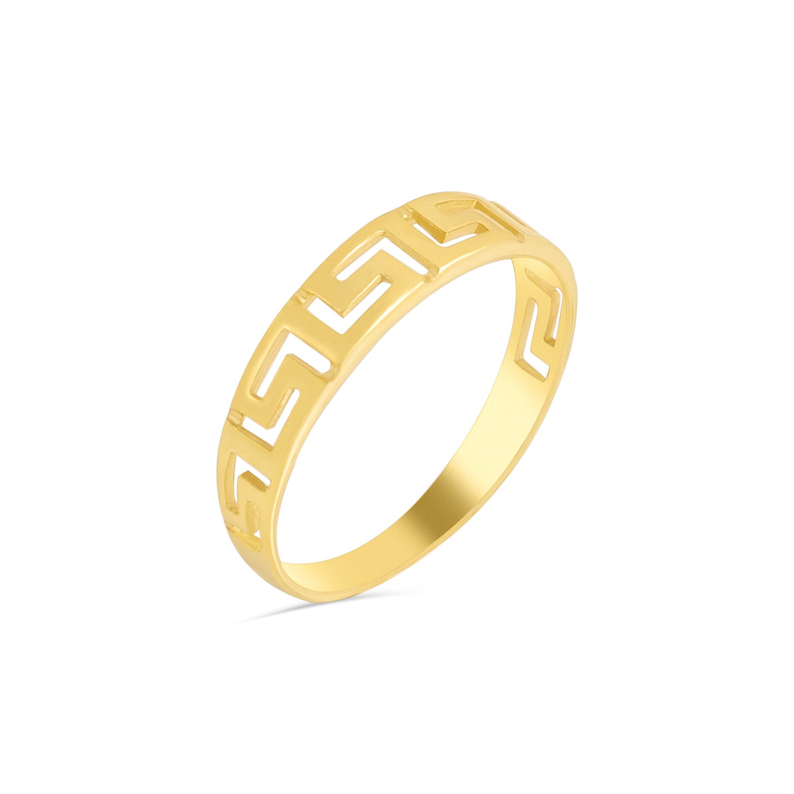 Gold Greek Key Ring, 14k Gold, Meander Symbol, Ancient Greek, Handmade ...