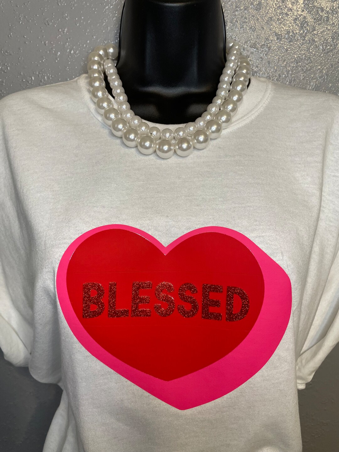 Valentine Blessed Conversation Pink Red Heart T Shirt - Etsy