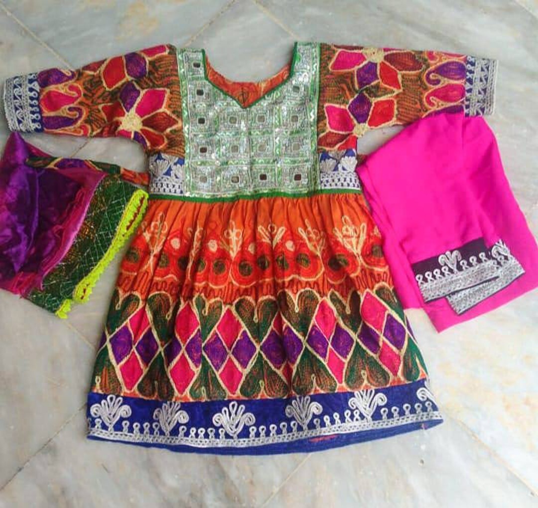 Little Girl's 4-5 Years Afghan Traditional Pashtun Kuchi Ethnic Dress ...