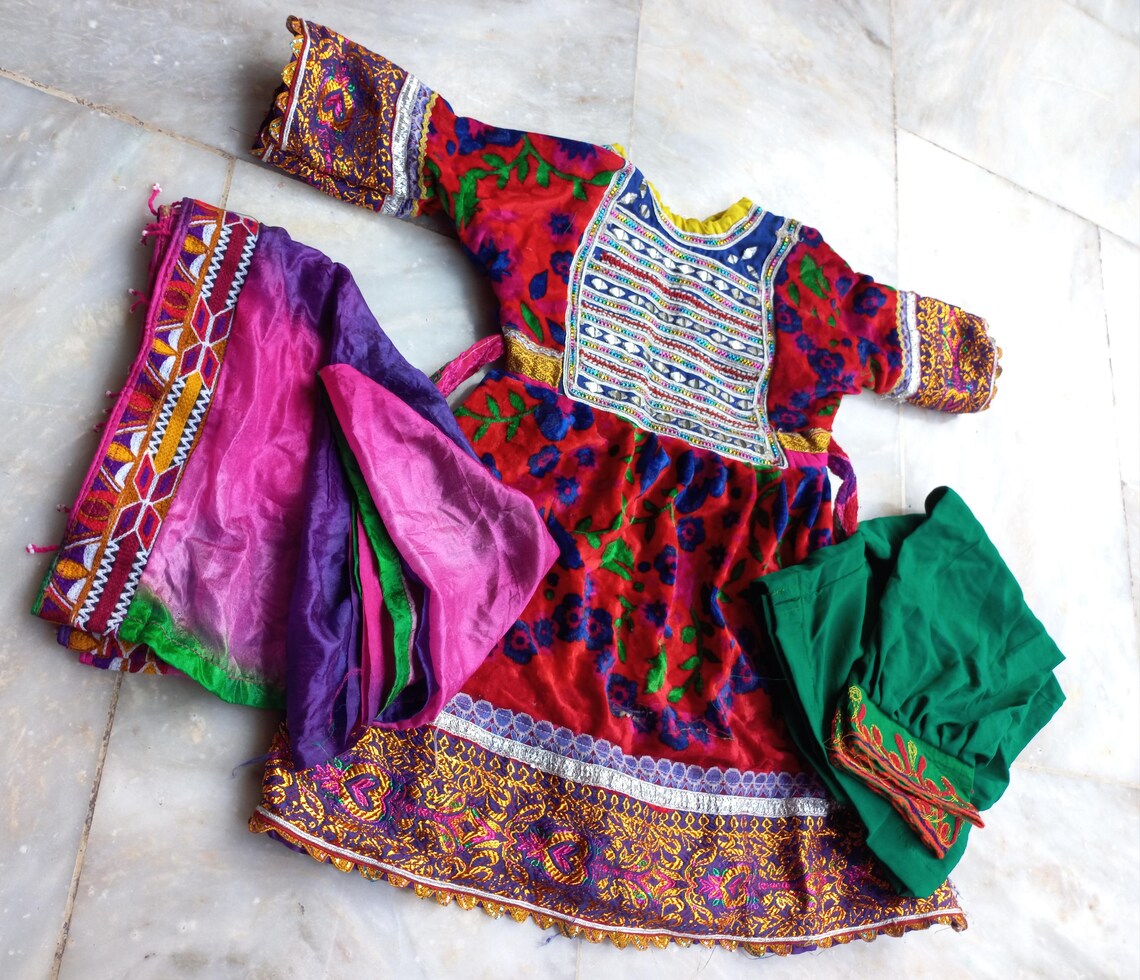 Little Girl's 3-4 Yrs Fit Afghan Kuchi Pashtun Traditional Ethnic Dress ...