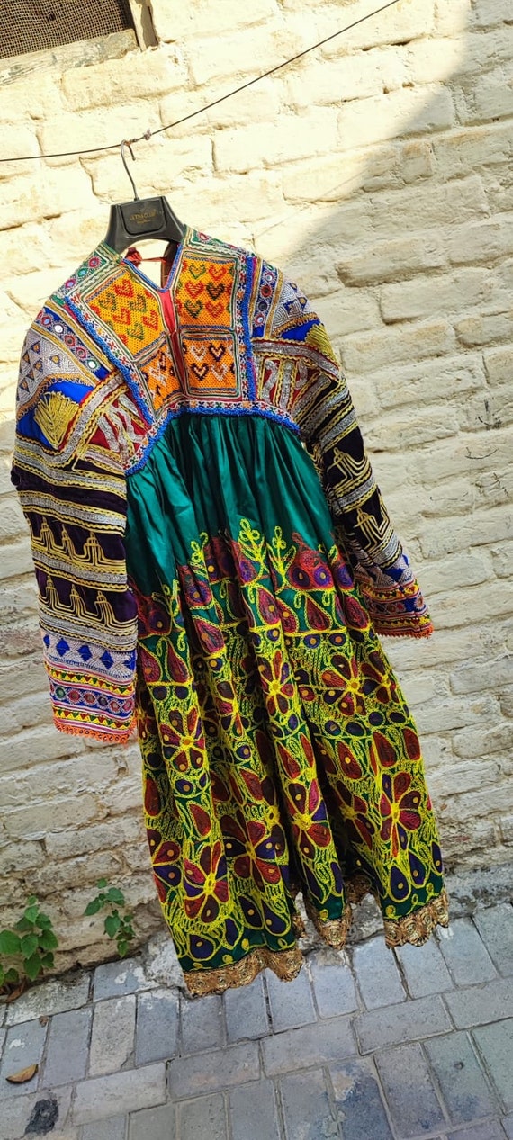 Afghan traditional vintage antique kuchi attan dress - Gem