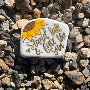 Sunflower Quote Rock / Santorini / Hand Painted Rocks - Etsy
