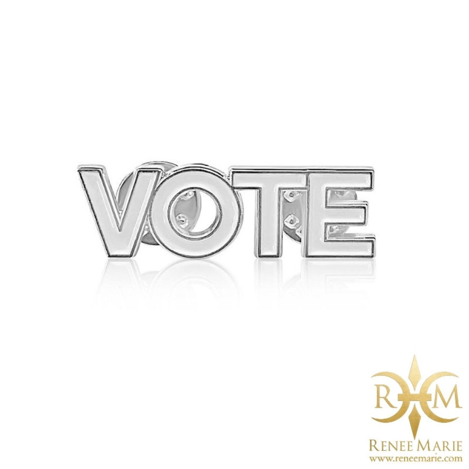 VOTE Lapel Pin - White - Etsy