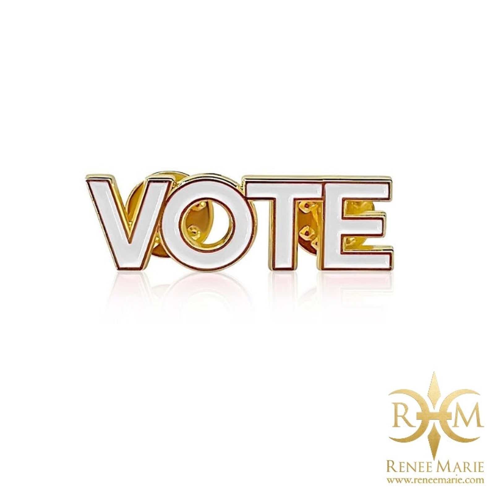 VOTE Lapel Pin - White - Etsy