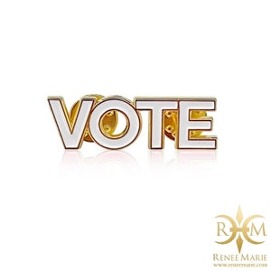 VOTE Lapel Pin - White - Etsy