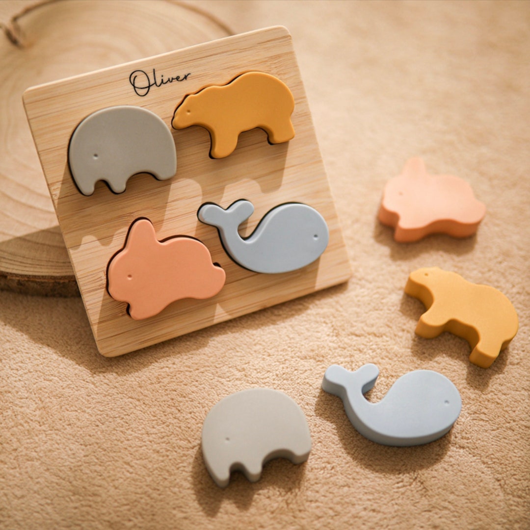 Personalized Silicone Animal Jigsaw Puzzle, Preschool Educational ...