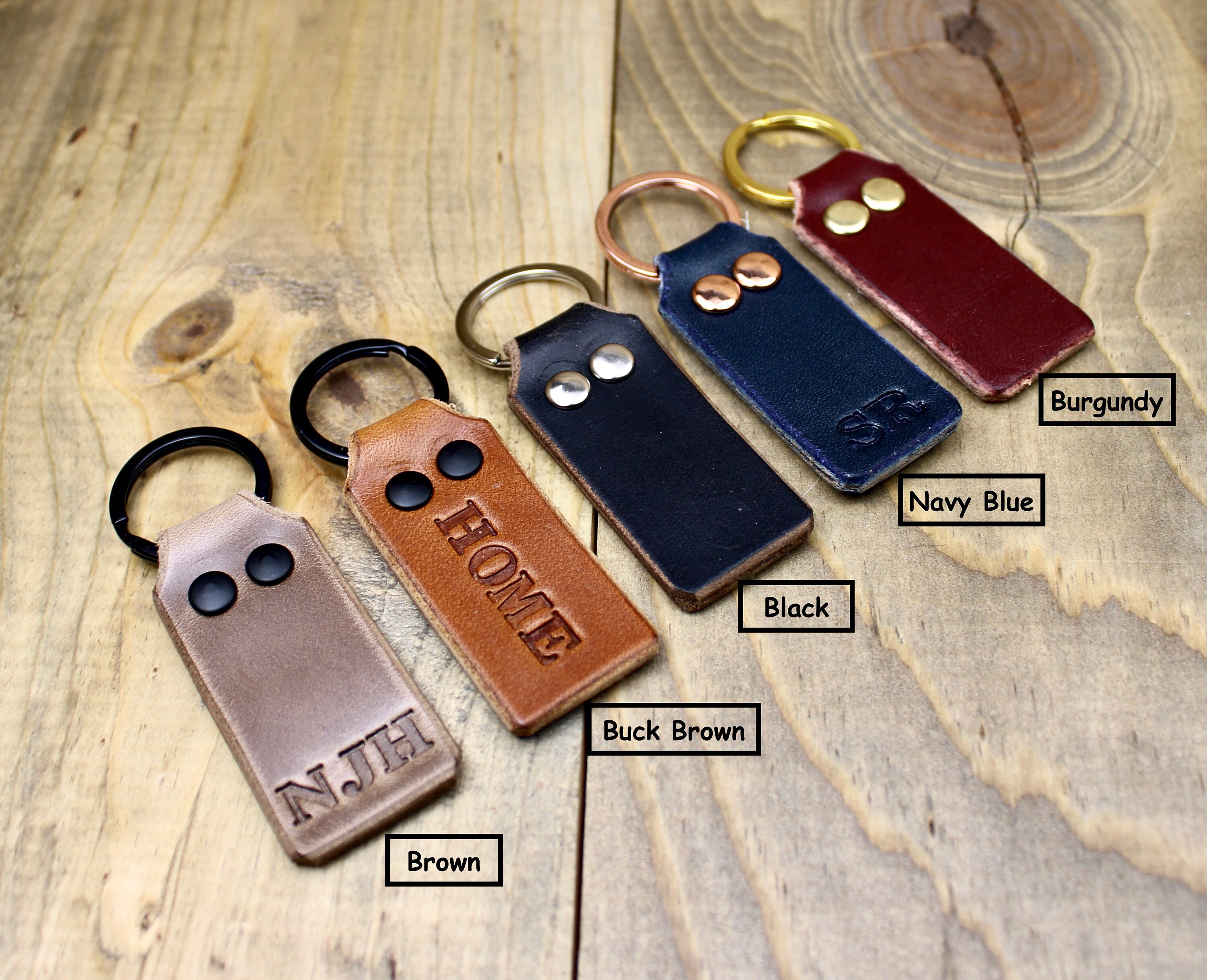 Leather Keychain Free Personalization Women Keychain | Etsy