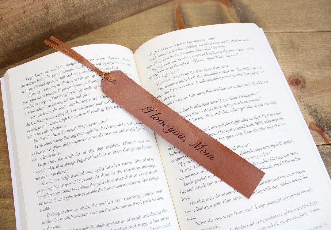 Laser Engraved Leather Bookmark, Personalized Anniversary Gift - Etsy