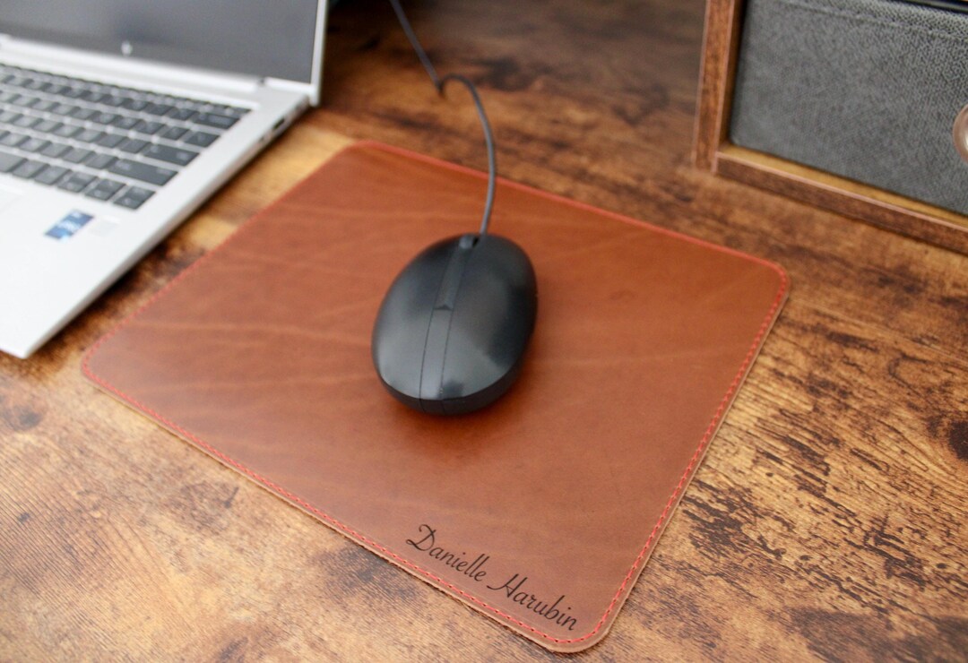 Handmade Leather Mouse Pad: Personalized Office Desk Pad - Etsy