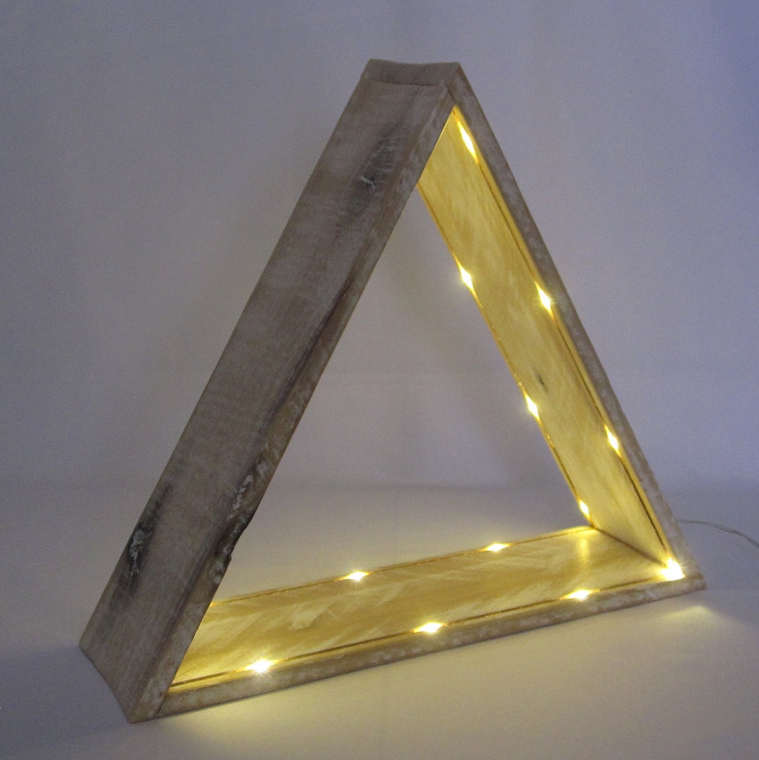 Lighted Triangle Pyramid Shelf - Single Shelf - 20 LED Lights - White ...