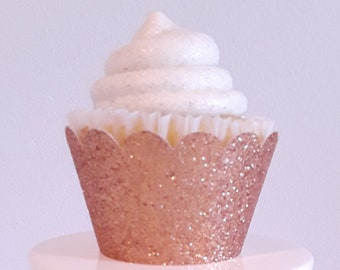 Rose Gold Glitter Cupcake Wrappers - Etsy