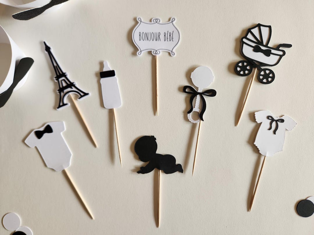 French Themed Baby Shower Cupcake Toppers*baby Shower Cupcake Toppers ...
