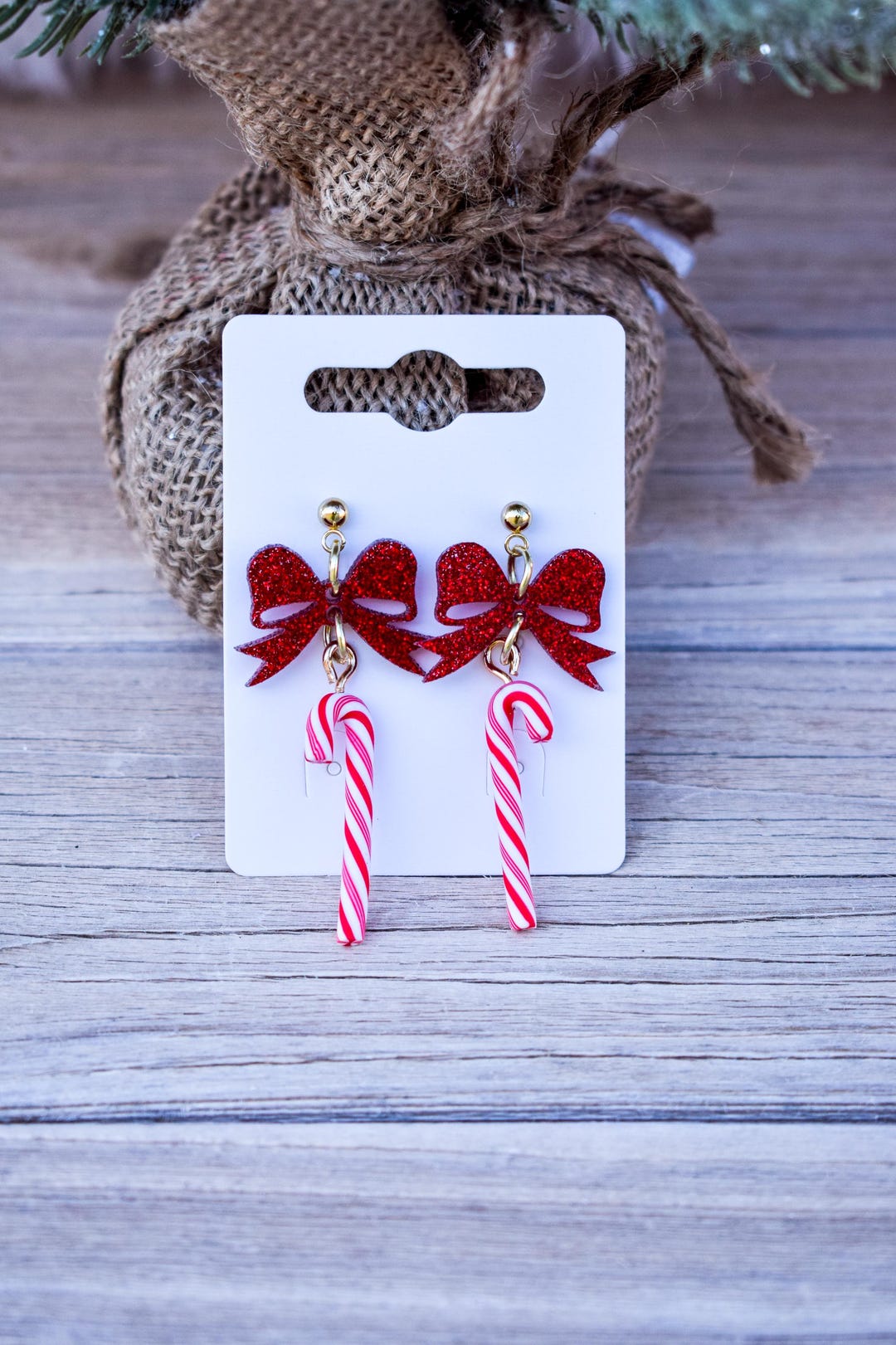 Candy Cane Earring * Dangle Earrings * Christmas Earrings * Holiday ...