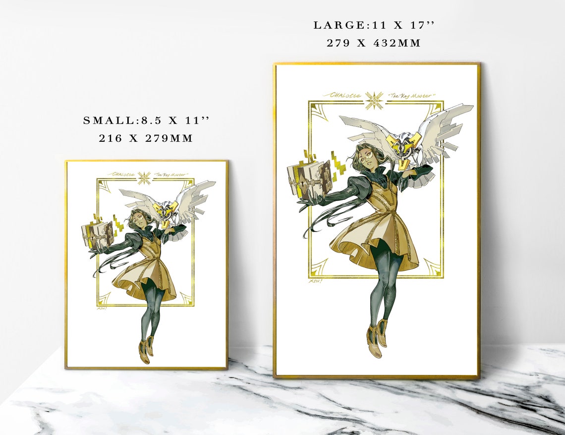 The Magical Key Liberian, Original Character Gold Plated Print - Etsy