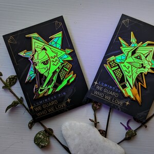 Cat Hard Enamel Pin - Cyber Punk "pet Guardian Spirits" Luxury Luminous ...