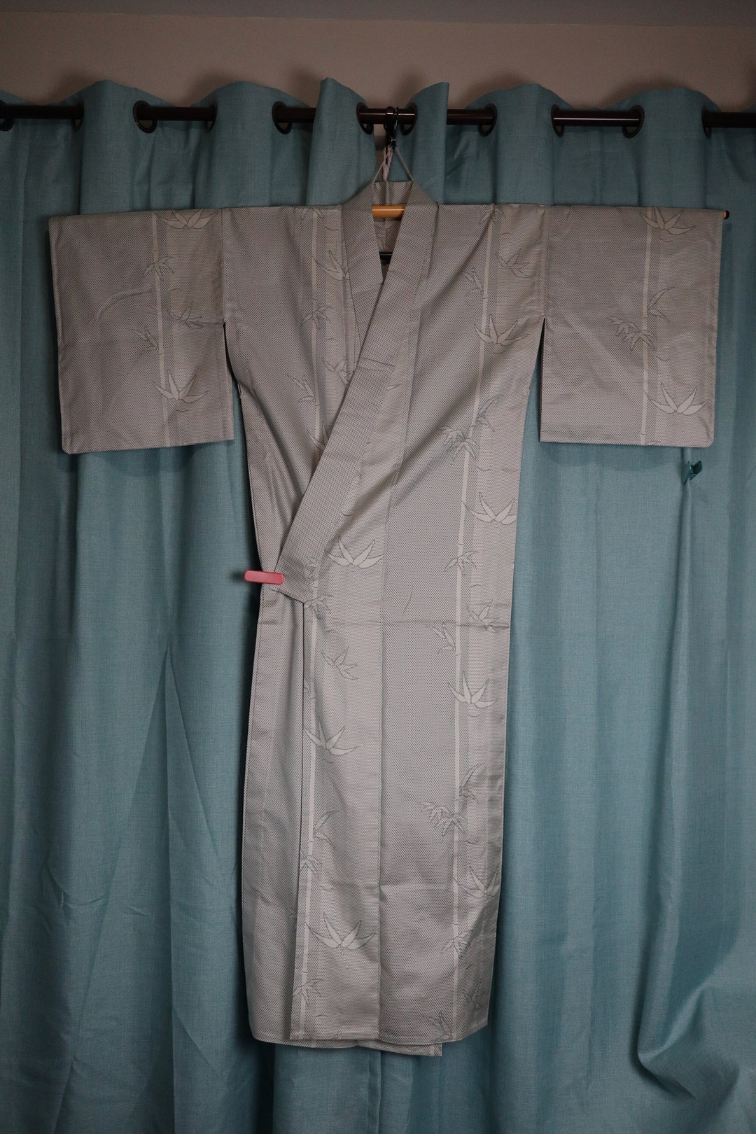 Vintage Japanese Kimono Silk White Grey Omeshi Bamboo Hitoe - Etsy