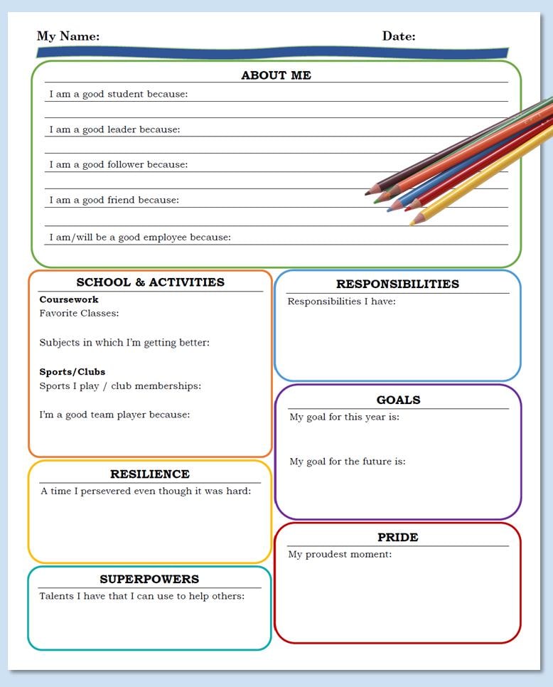 Resume Template for Kids, Kids Resume, Youth Resume, Growth Mindset ...