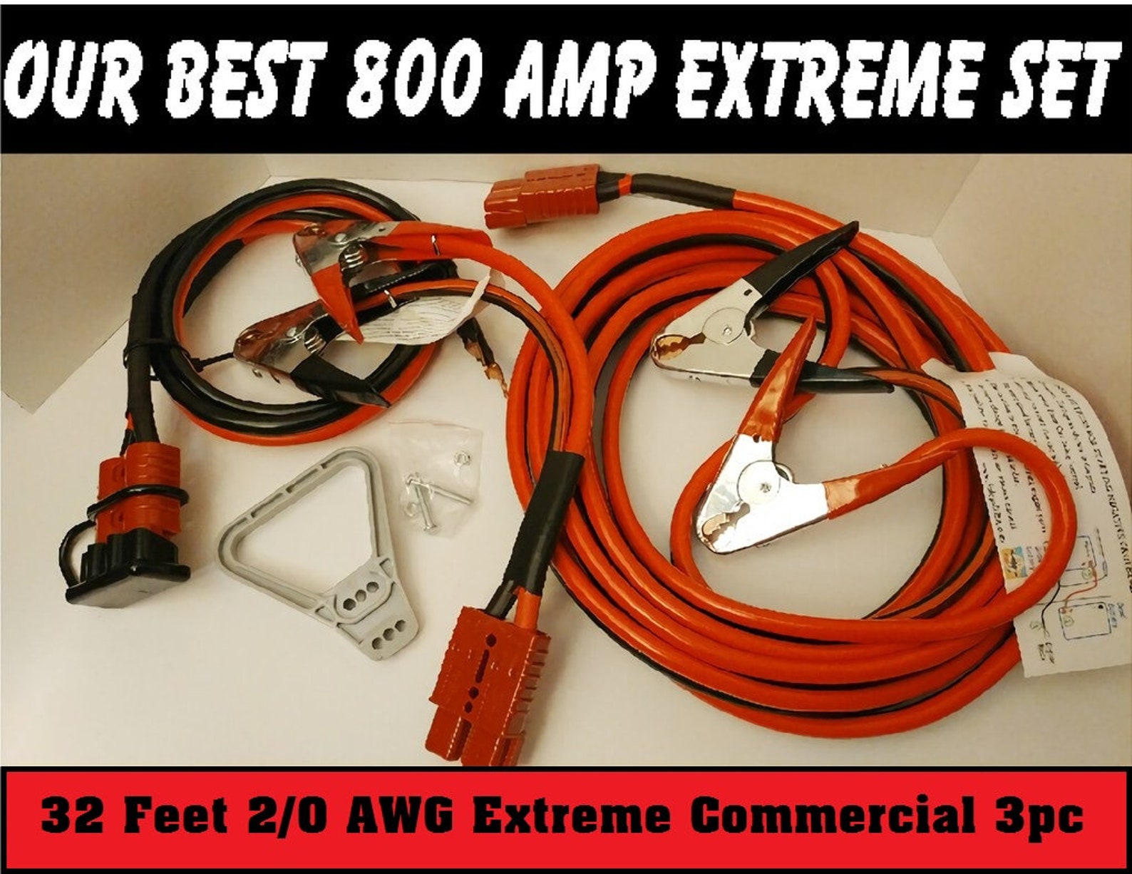 3pc 32ft Jump Set 800 Amp JUMPER/BOOSTER SET Tow-truck, Service Truck ...