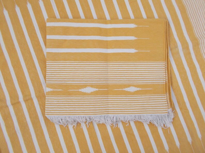 Multiple Sizes Yellow and White Stripes Handmade Cotton Rug - Etsy
