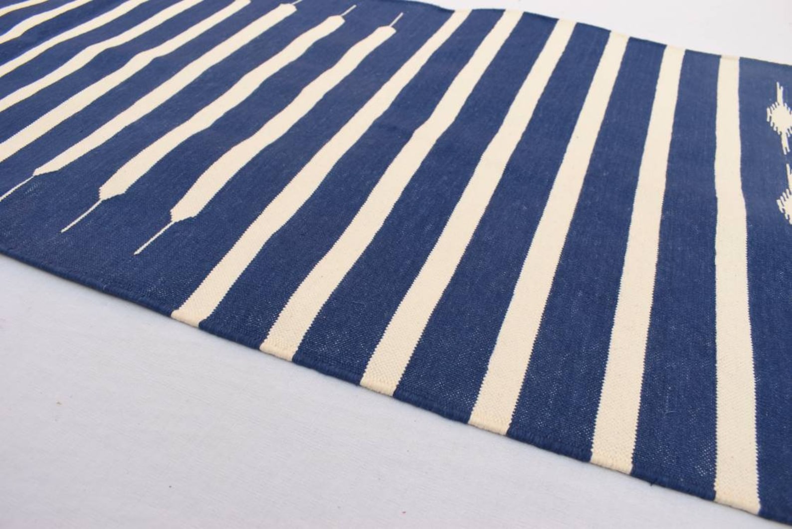 Multiple Sizes Navy & White Modern Striped Rug Runner Dark - Etsy