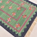 Green and Blue Modern Flowers Design Hand Woven Runner Rug- Reversible ...