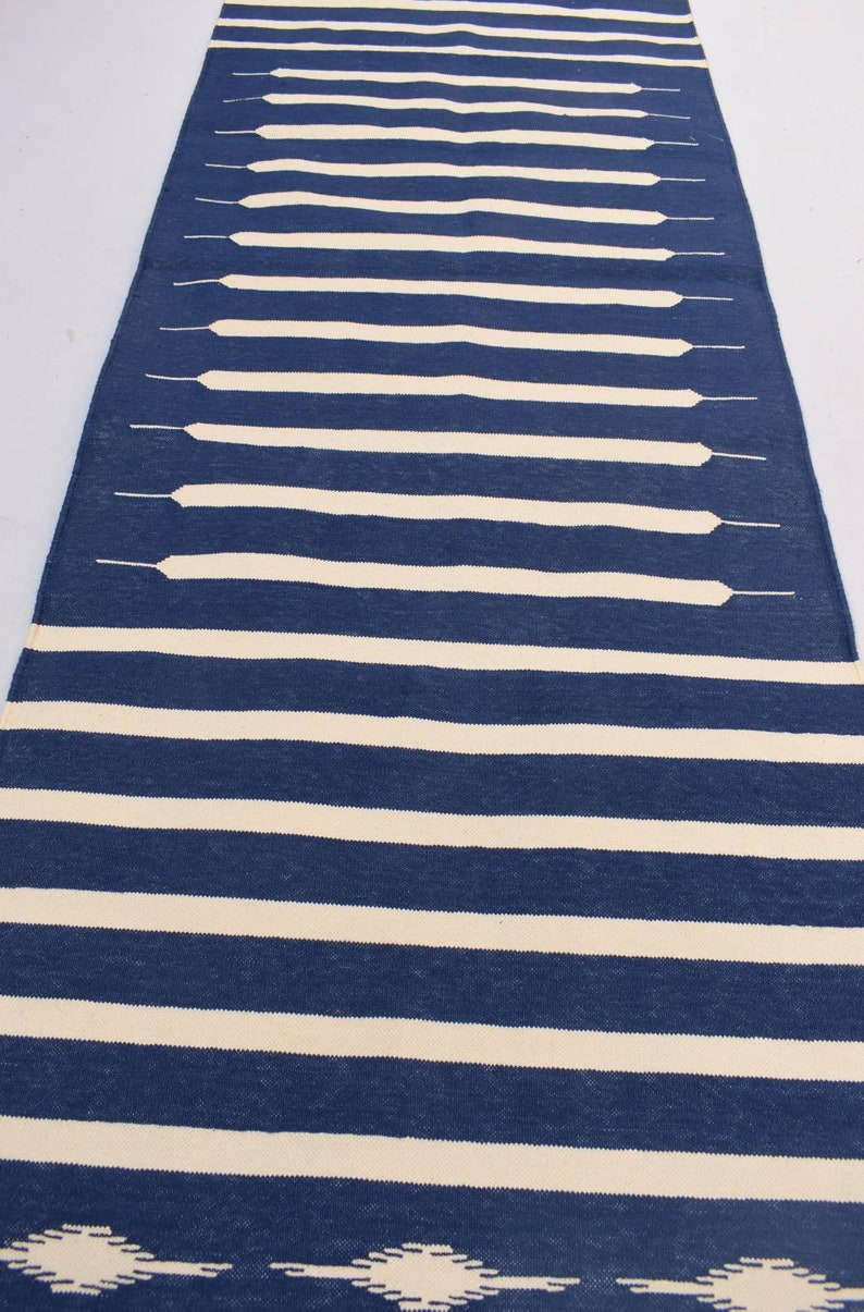 Multiple Sizes Navy & White Modern Striped Rug Runner Dark - Etsy