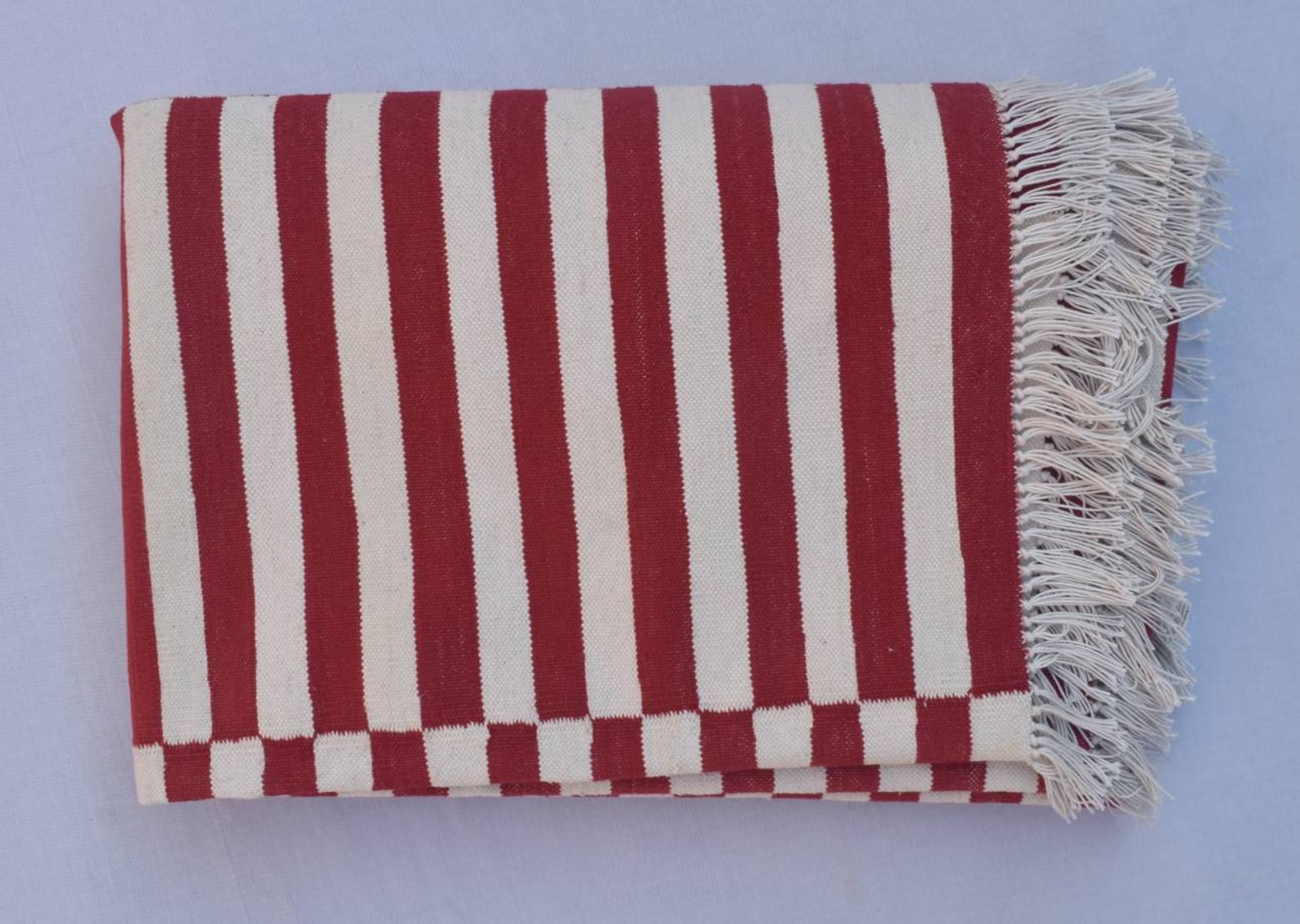 Multiple Sizes Red and White Cotton Handmade Modern Stripes | Etsy