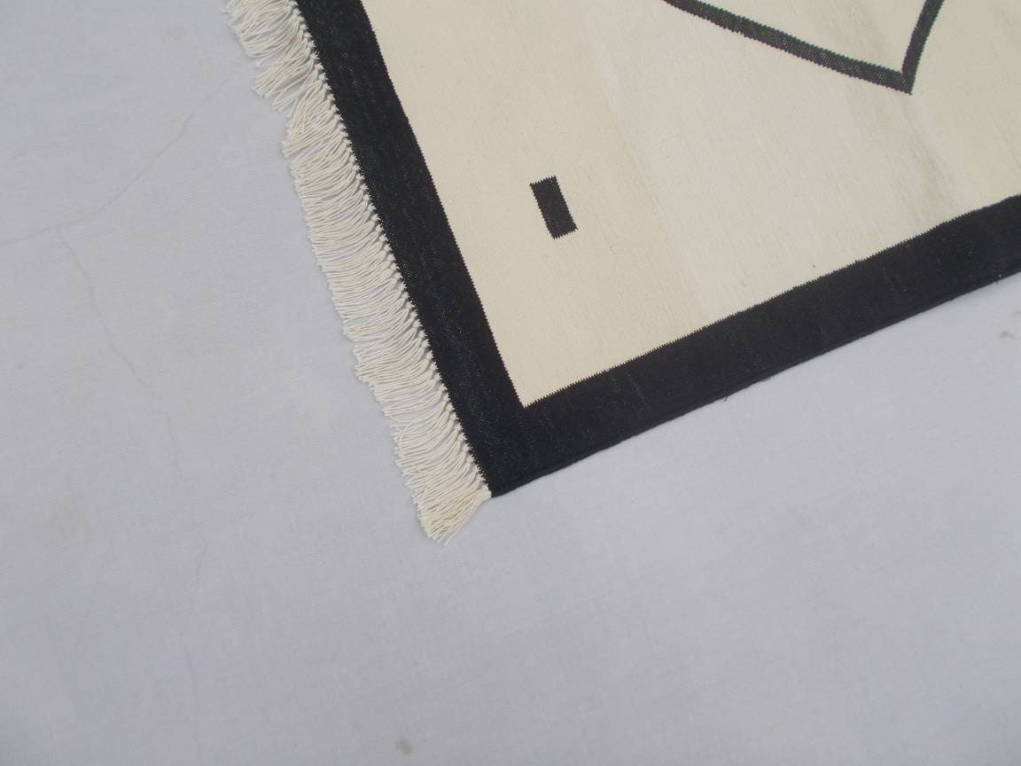 Multiple Sizes off White and Black Stripes Handmade Cotton Rug - Etsy