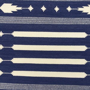 Multiple Sizes Navy Blue Cotton Runner Handmade Stripes - Modern Style ...