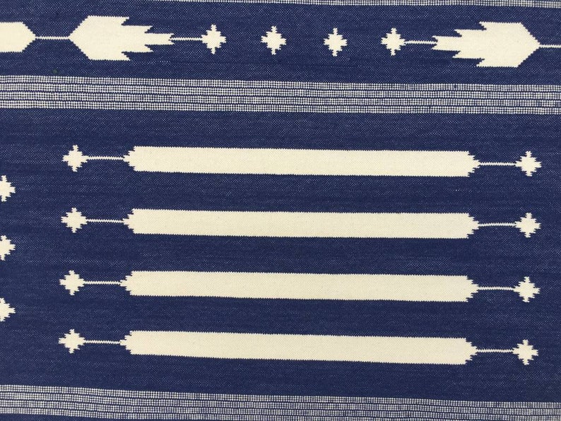 Multiple Sizes Navy Blue Cotton Runner Handmade Stripes - Etsy