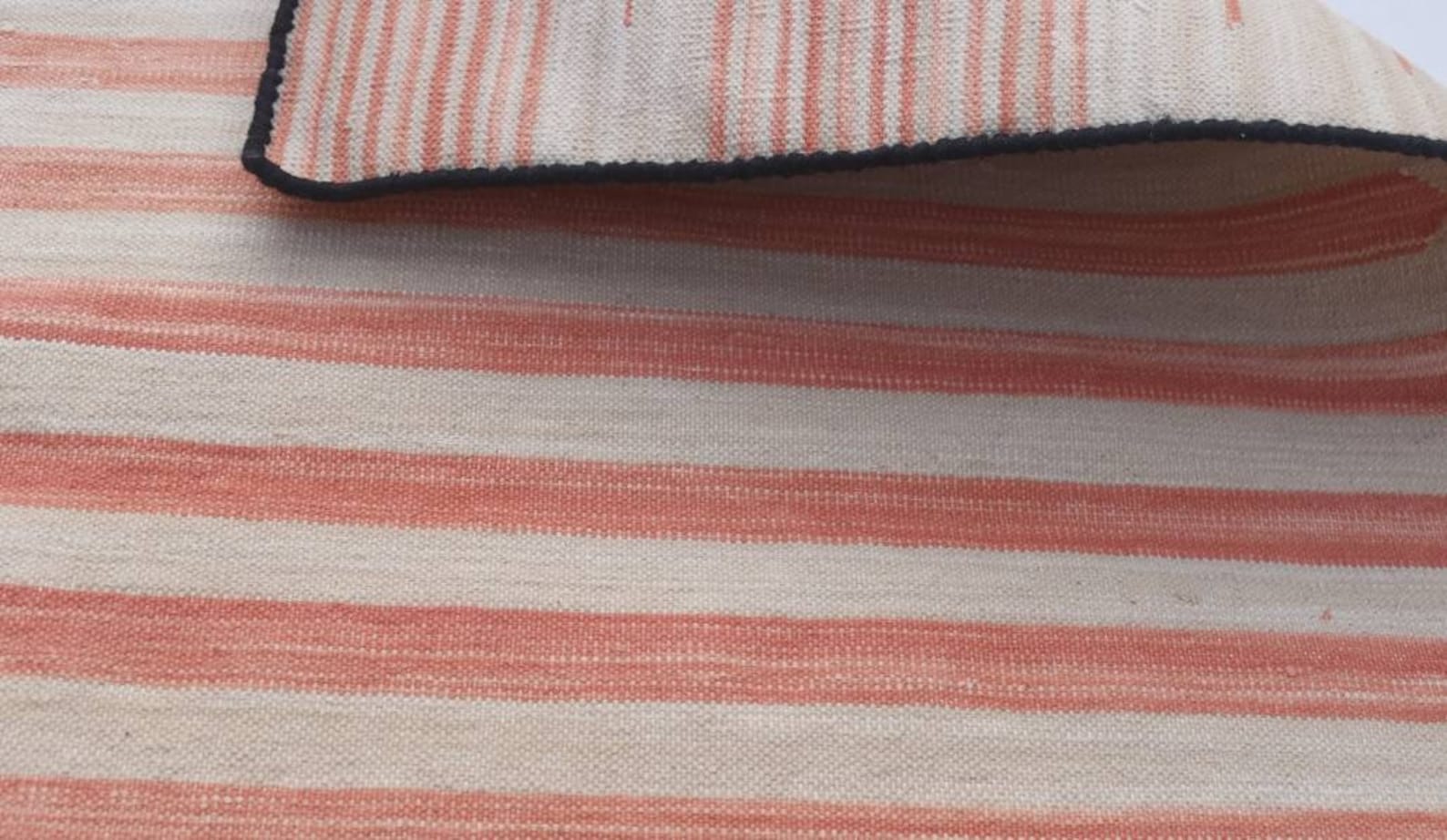 Beige and Red Modern Striped Cotton Flat Weave Hand Woven Rug - Etsy