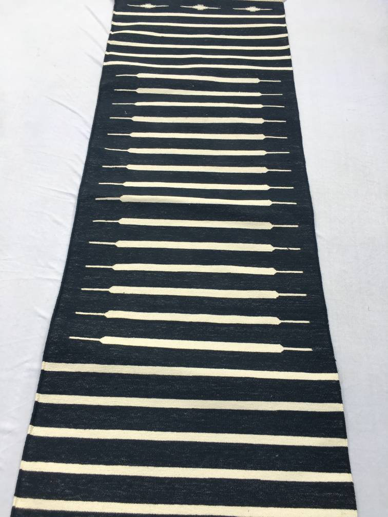 Multiple Sizes Black & White Modern Striped Rug Runner Black | Etsy