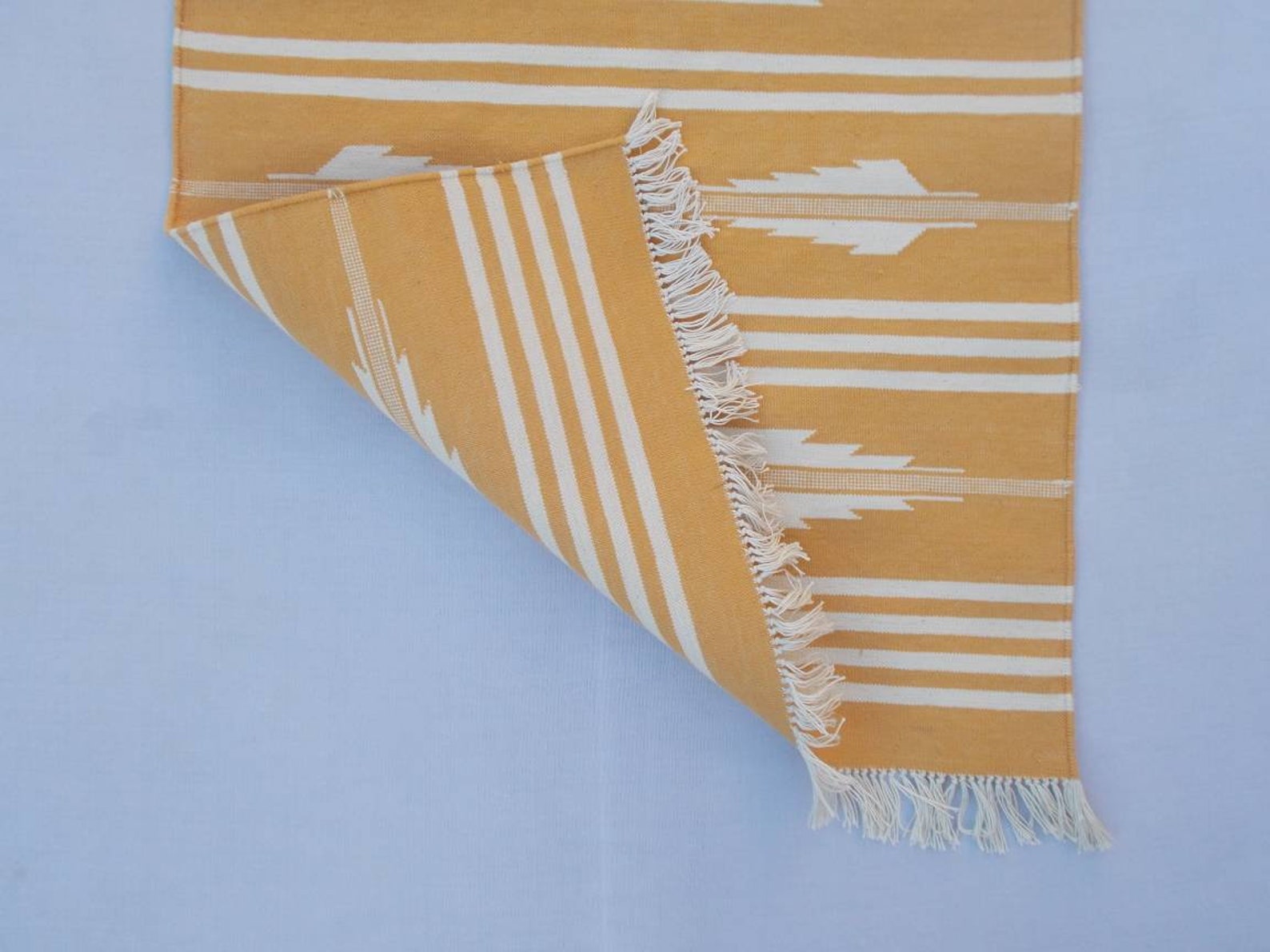 Multiple Sizes Yellow Cotton Runner Rug Gold Yellow and | Etsy