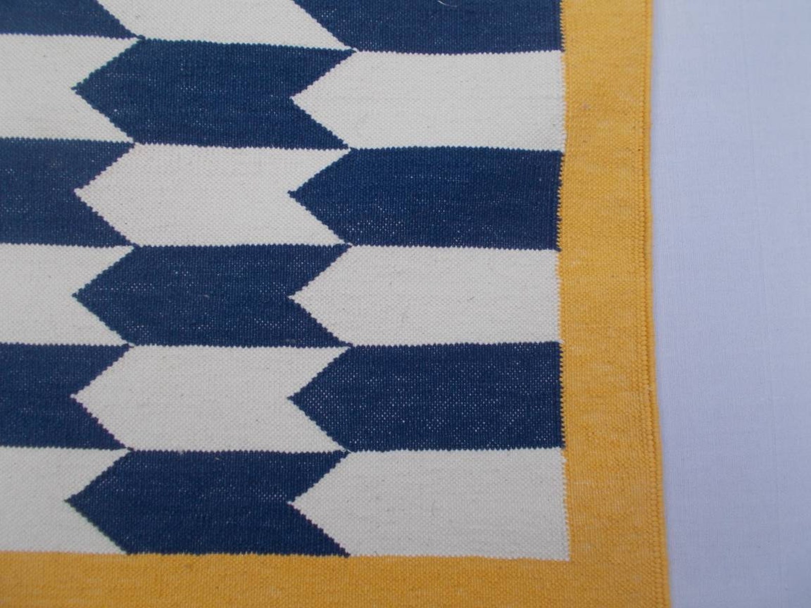 Multiple Sizes Blueyellow and White Rug Runner Hand Woven - Etsy