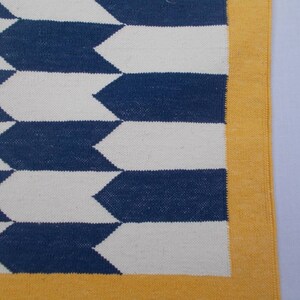 Multiple Sizes Blue,yellow and White Rug Runner- Hand Woven Runner - Etsy