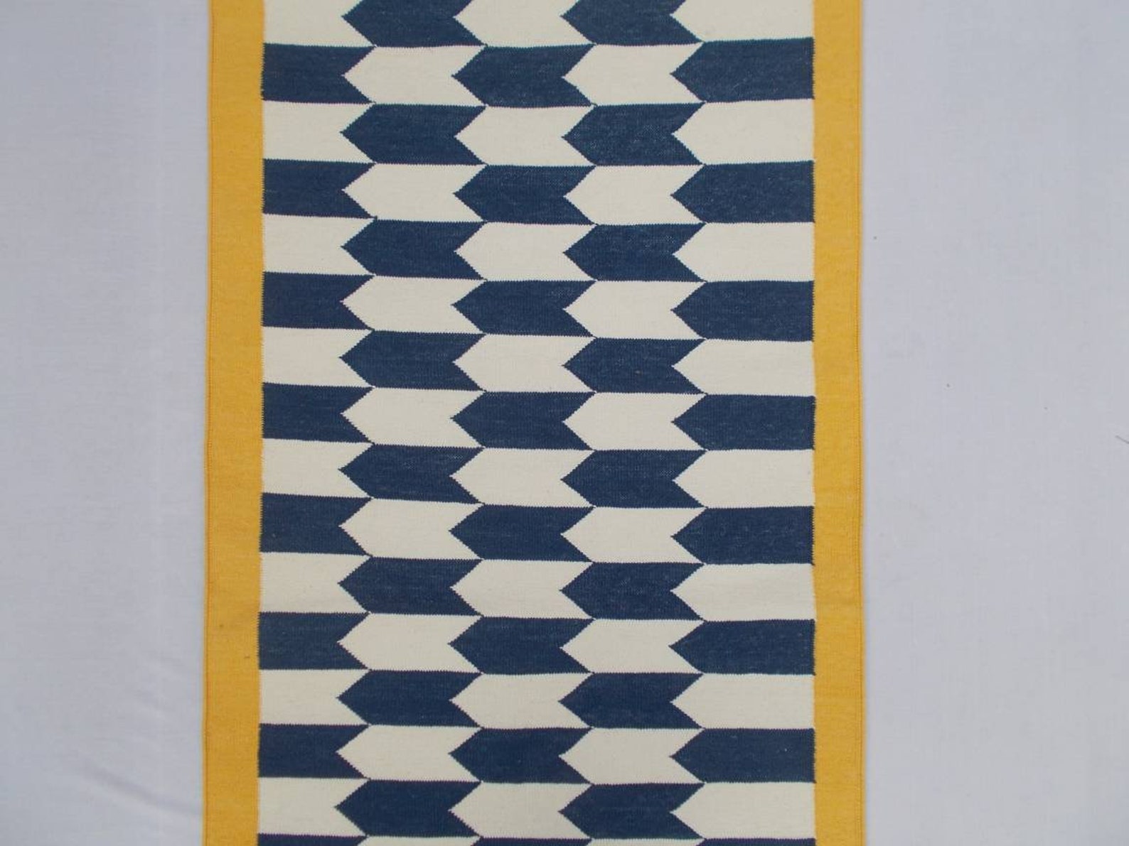 Multiple Sizes Blue,yellow and White Rug Runner- Hand Woven Runner - Etsy