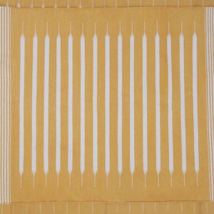 Multiple Sizes Yellow and White Stripes Handmade Cotton Rug Dhurrie ...