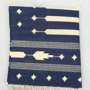Multiple Sizes Navy Blue Cotton Runner Handmade Stripes - Modern Style ...