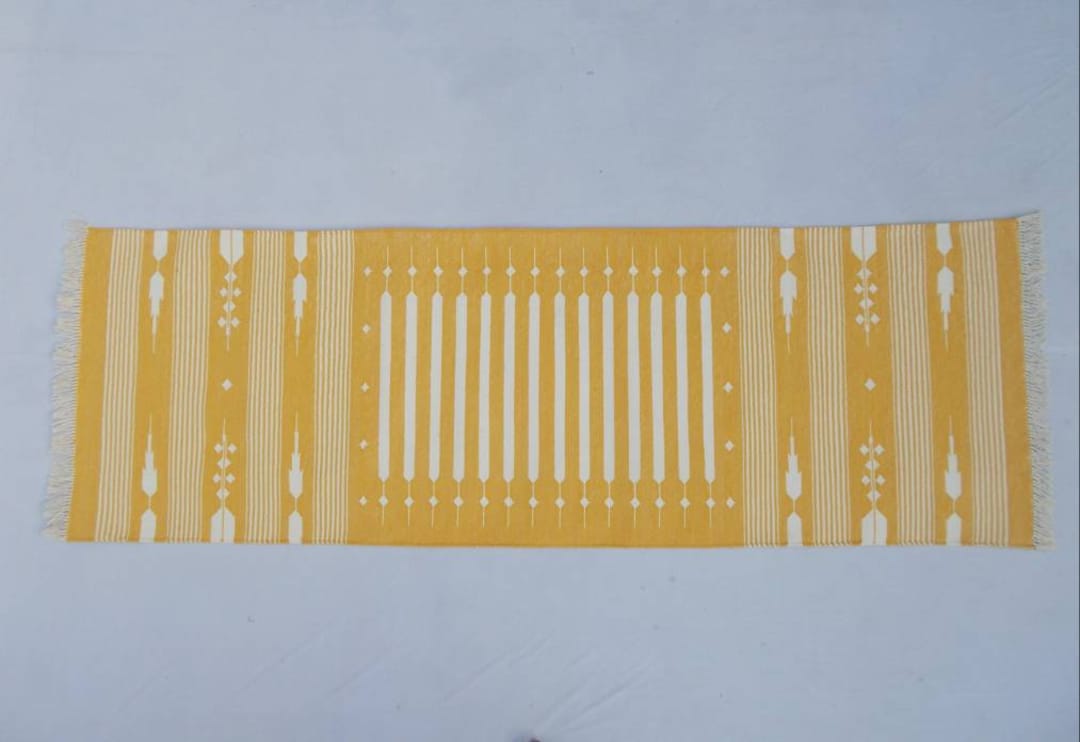 Multiple Sizes Yellow Stripes Rug Runner Hand Woven Runner - Etsy
