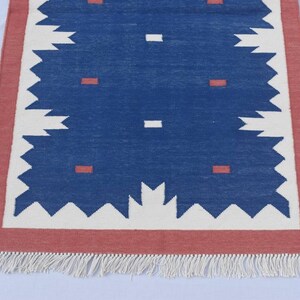 2x3,2x4 Blue and Red With White Striped Cotton Hand Woven Small Size ...